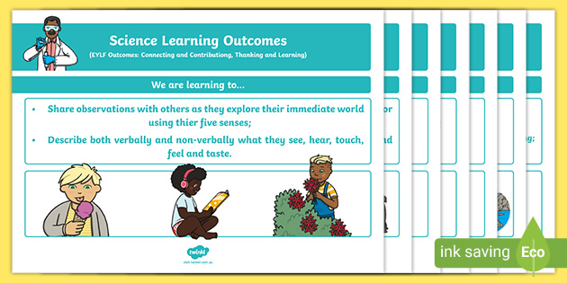 EYLF Science Learning Intentions A4 Display Poster