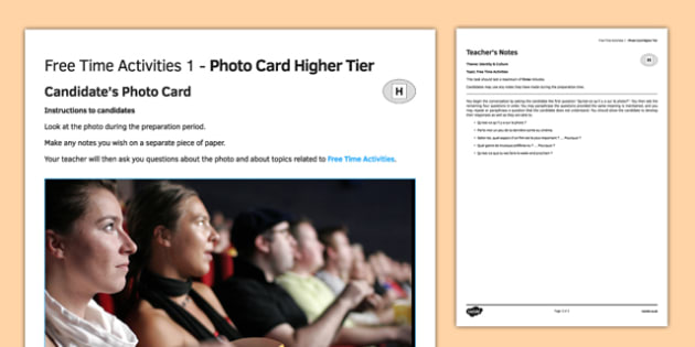 Leisure 1 GCSE Higher Tier Photo-Card French