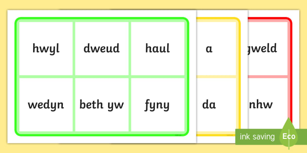 Bingo Geiriau Allweddol Cyfnod Sylfaen (teacher made)
