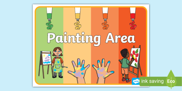 👉 Painting Area Display Sign (teacher made)