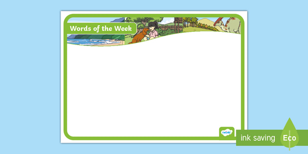 Words of the Week Poster (teacher made)