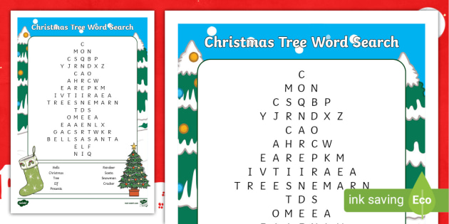 FREE! - Christmas Tree Word Search - Primary Resources