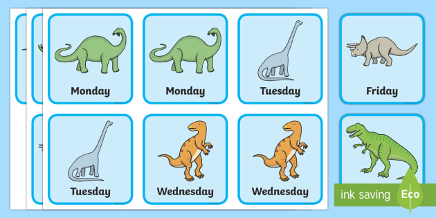Dinosaur Days of the Week Snap Game (teacher made)