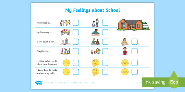 Pupil Voice EYFS School Satisfaction Questionnaire Form