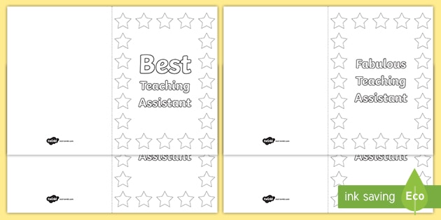 Teaching Assistant Cards (teacher made)