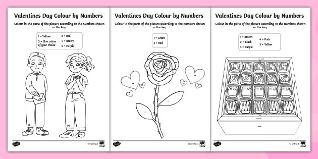 Valentine's Day Colour By Numbers Dots (teacher made)