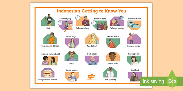 Getting to Know You Word Mat Indonesian (teacher made)