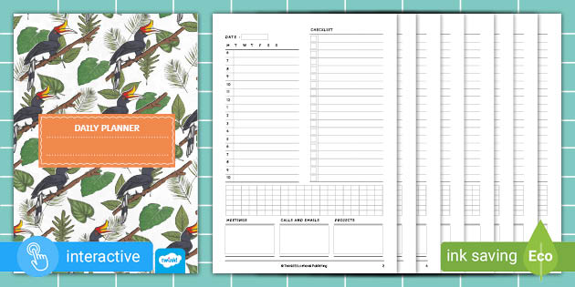 Toucan Theme Daily Planner Booklet | Twinkl Busy Bees