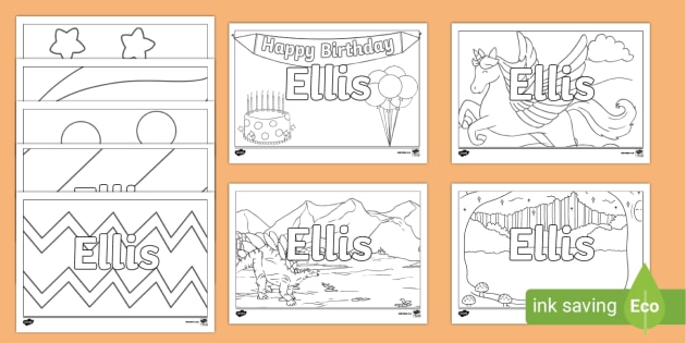 FREE! - Ellis Name Simple Colouring Activity Sheet