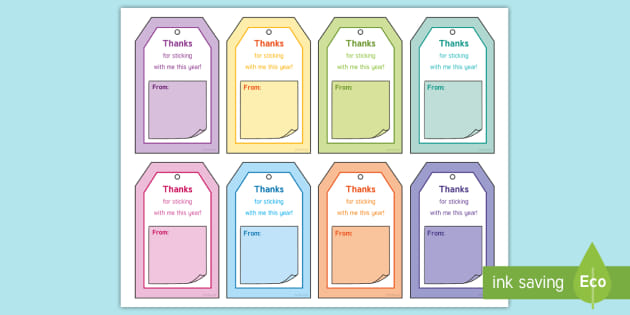 Teacher Appreciation – Sticky Note Gift Tags – Twinkl