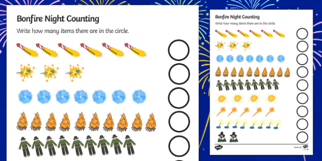 Bonfire Night Counting Sheet - Bonfire Night Counting Sheet