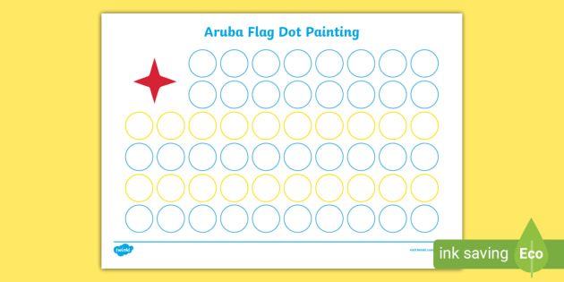 FREE! - Aruba Flag Dot Painting Worksheet (teacher made)