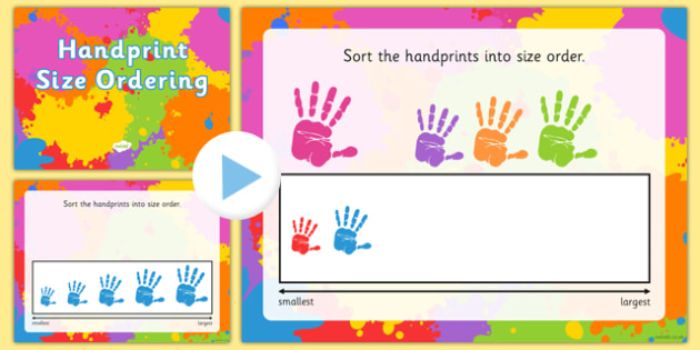Handprint Size Ordering Activity (teacher made)