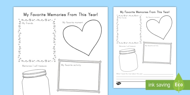 End of School: My Favorite Memories Writing Activity