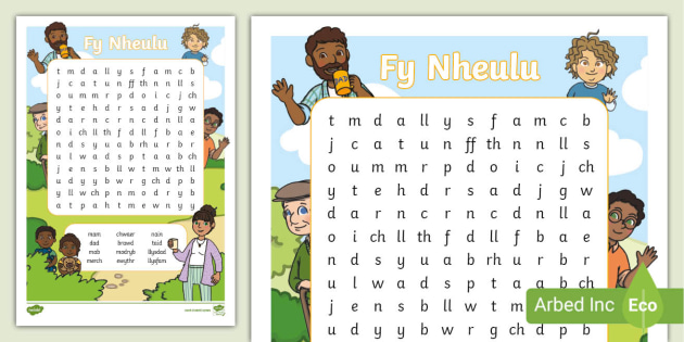 Welsh Language Word Search - My Family | Cymraeg fy nheulu