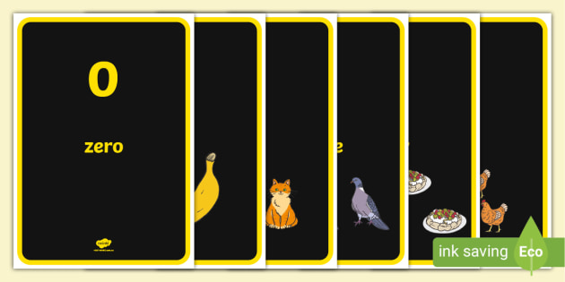 CVI Friendly Number and Word Posters 0-20 With Images