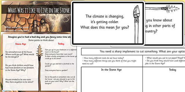 Stone Age Challenge Cards Activity Pack (teacher made)
