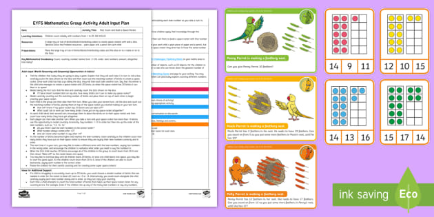 EYFS Maths: Roll, Count and Build a Space Rocket Group Activity Adult Input
