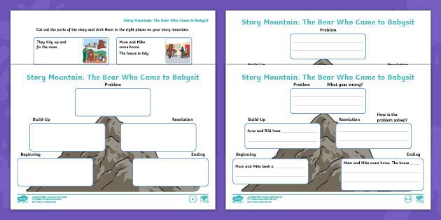 The Bear Who Came to Babysit: KS1 Story Mountain Differentiated Worksheet