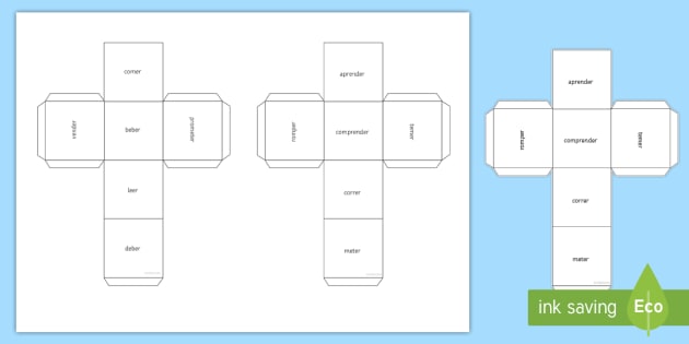 Regular ER Verbs Dice Net Spanish (teacher made)