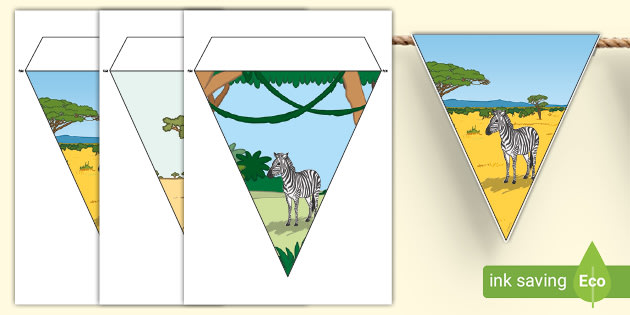 FREE! - Safari Zebra Bunting | Themed Decorative Resources