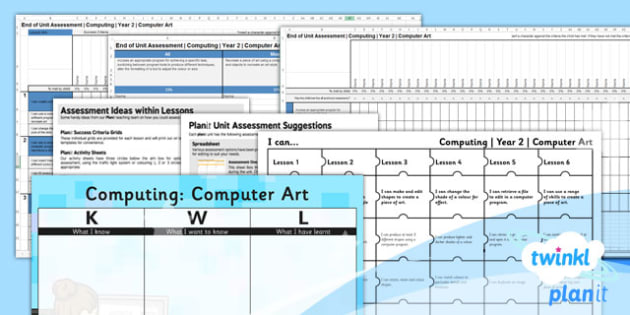 Computing: Computer Art Year 2 Assessment Pack