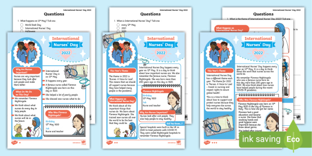 KS1 International Nurses' Day Differentiated Reading Comprehension