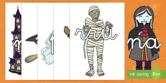 Halloween tarjetas de sílabas-Spanish