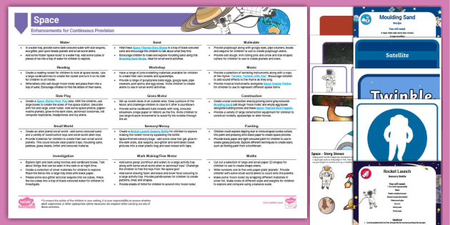 EYFS Space Continuous Provision Plan Resource Pack Ages 2-4