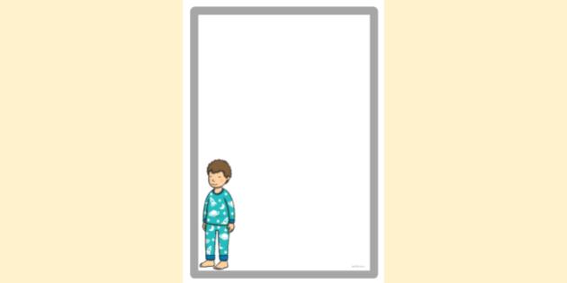 FREE! - Simple Blank Blank Pyjamas Border | Page Borders | Twinkl