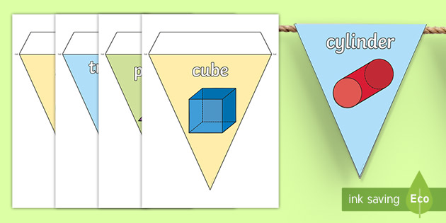 3D Shape Display Bunting (teacher made)