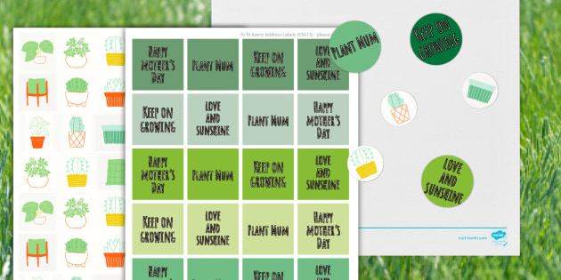 Mother's Day - Plant Mum - Printable Stickers (teacher made)