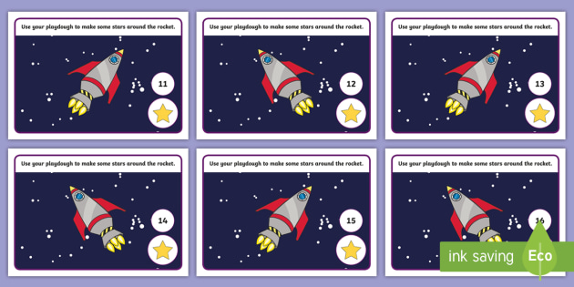 Rocket Playdough Mat (11-20) (teacher made)