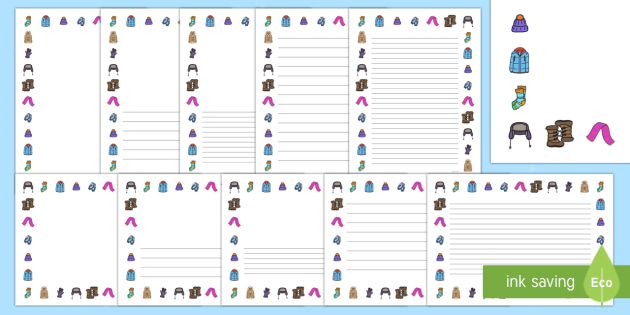 Winter Clothing Page Border Pack (teacher made)
