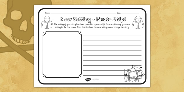 New Setting Pirate Ship Comprehension Worksheet