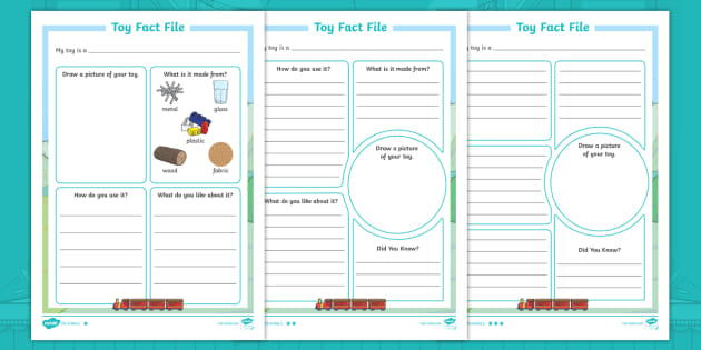 The Old Toy Room: Toy Fact File Writing Frames