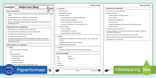 Webjoernaal Afrikaans EAT Graad 9 Projek (teacher made)