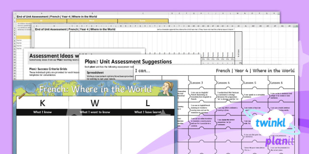 French Where in the World Year 4 Assessment Pack