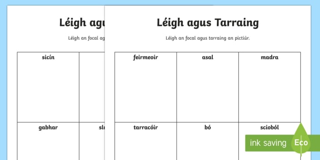 Ar an bhFeirm Léigh agus Tarraing Worksheet / Worksheets Gaeilge