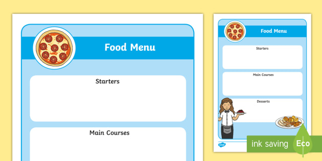 Editable Menus | twinkl.com.au