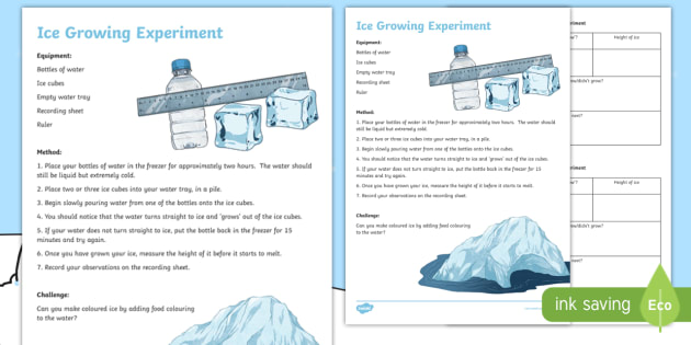 Winter Ice Growing Science Experiment - outdoor learning, seasons, second