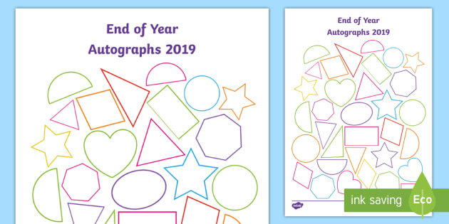End of Year Autographs Worksheet / Worksheet (teacher made)