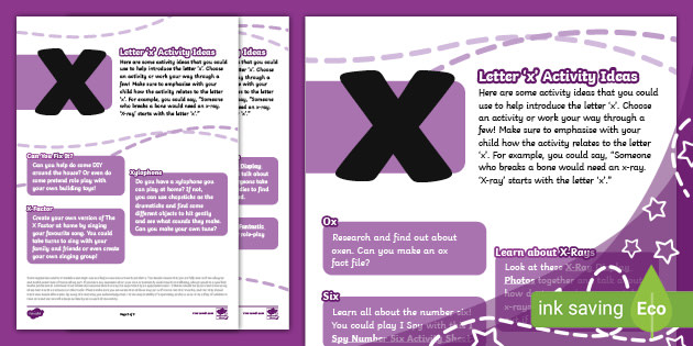 Letter 'x' Activity Ideas