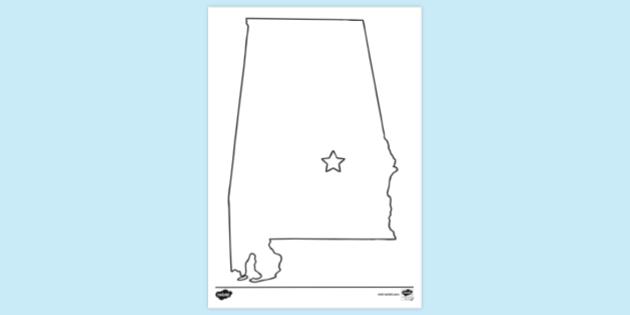 Alabama Colouring Page | Colouring Sheets