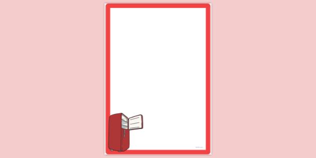 FREE! - Simple Blank Open Fridge Page Border | Page Borders | Twinkl