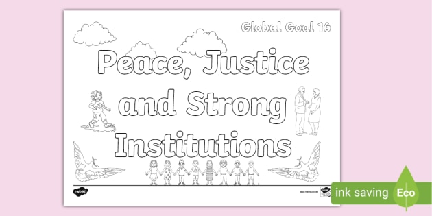 Peace, Justice and Strong Institutions Colouring Activity