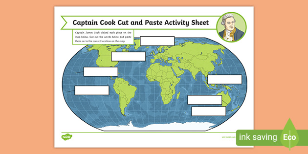 Captain Cook Cut and Paste Worksheet (teacher made)