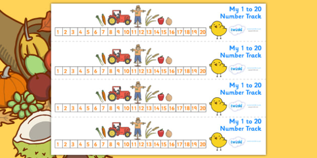 FREE! - Harvest Number Track (1-20) (teacher made)