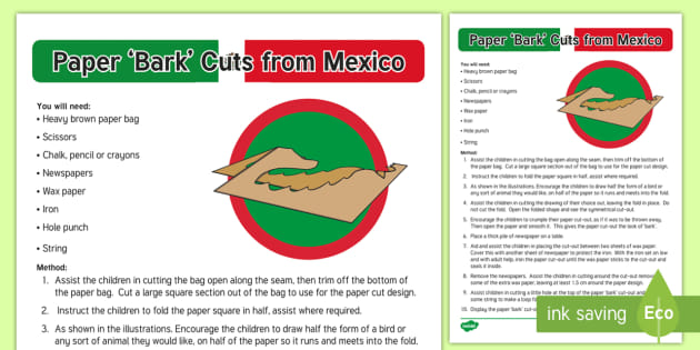 Paper 'Bark' Cut-outs from Mexico Activity
