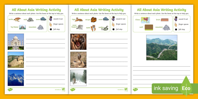 All About Asia Early Writing Activity